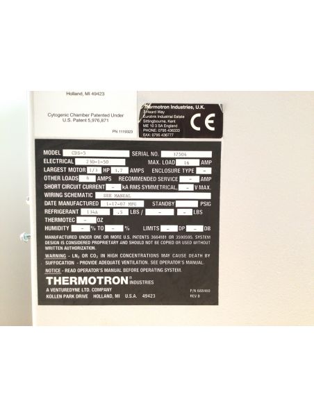 Thermotron CDS-5 Cytogenetic Drying Chamber - Alternup Medical