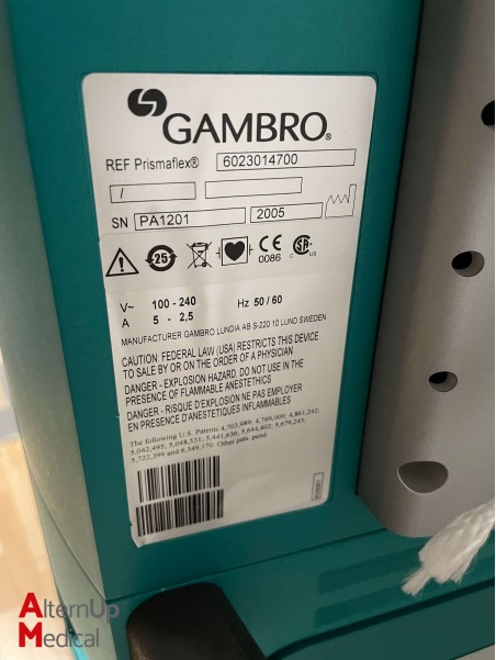 Gambro Prismaflex Dialysis Generator - AlternUp Medical