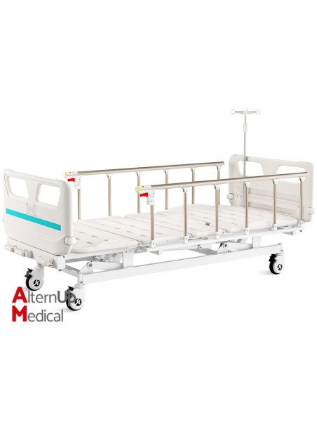 Manual Height-Adjustable Hospital Bed on castors - Alternup Medical