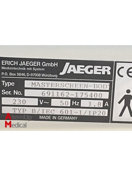 Jaeger MasterScope Body Plethysmograph - Alternup Medical